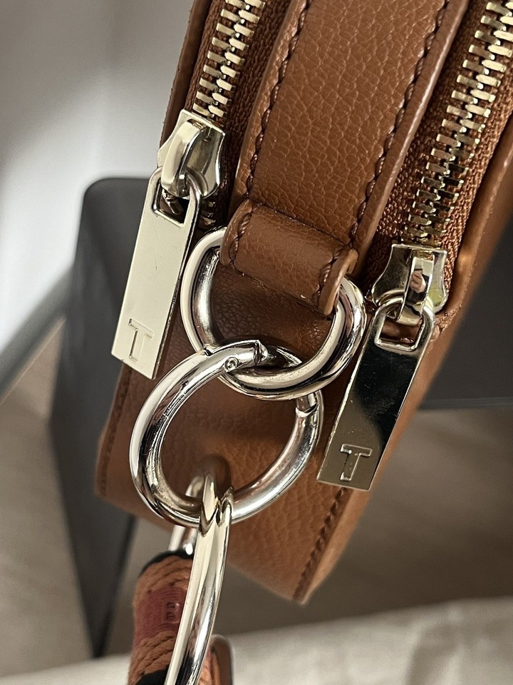 Ted Baker Amerras Tan Suede & Leather Camera Double Zip Shoulder ...