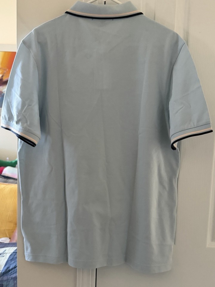 FRED PERRY EXTRA TRIM FIT TWIN TIPPED Piqué LIGHT ICE/SILKY PEACH/BLUE ...