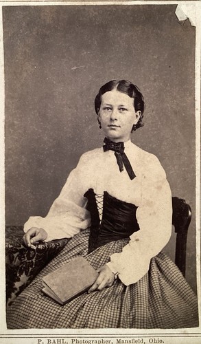 1860’s Antique CDV PHOTO Young Lady Holds Book Civil War Era Mansfield ...