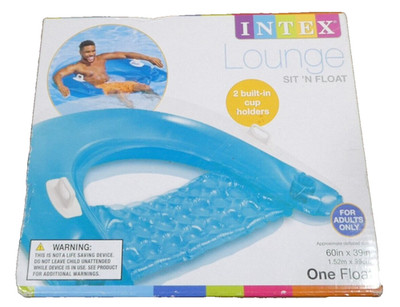 INTEX SIT-N-FLOAT 60 x 39 INCH INFLATABLE LOUNGE Clear Blue ADULTS ...
