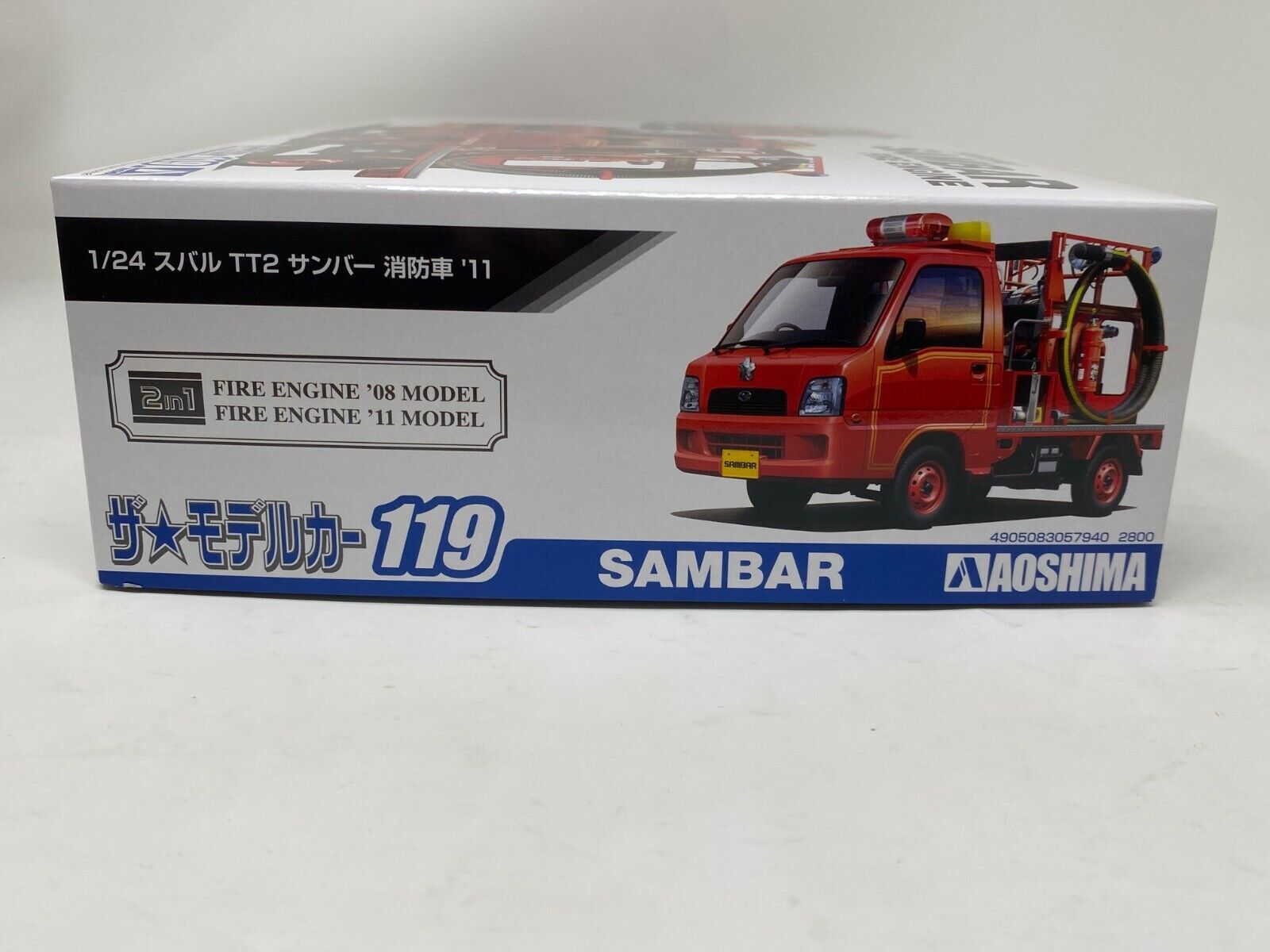 Aoshima The Model Car Series 119 Subaru TT2 Sambar Fire Engine 1/24 ...
