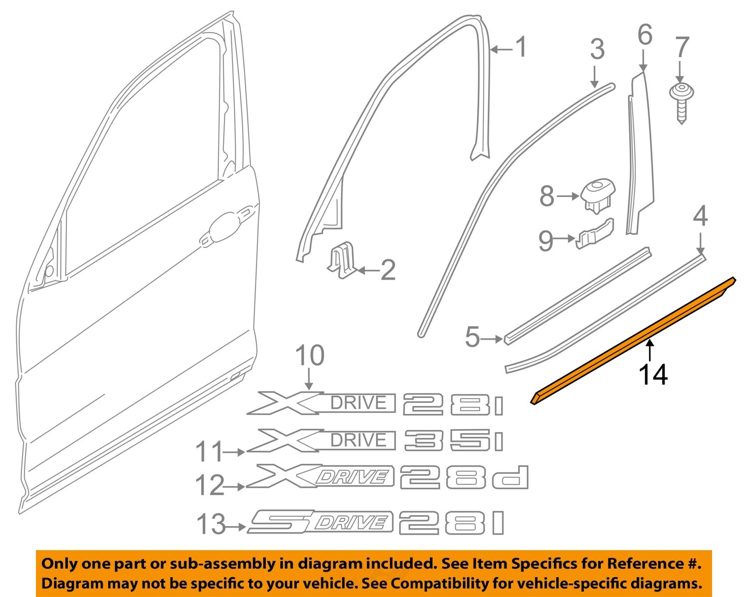 BMW 51137205779 Genuine OEM Lower Molding for sale online | eBay