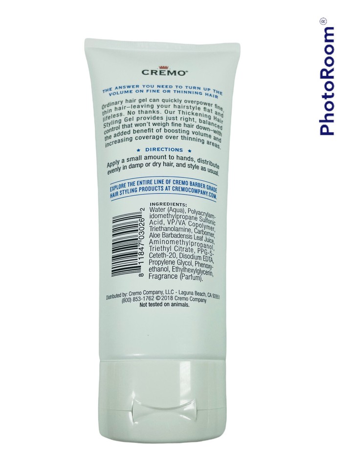 Cremo • Hair Styling Gel Medium Hold Volume Building Balanced Control ...