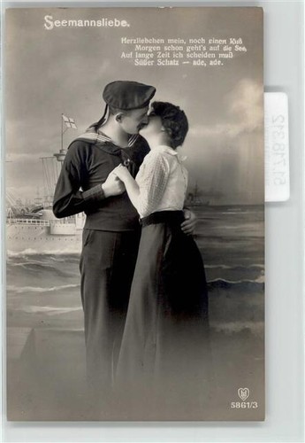 51718312 - Marineschiffspost Seemannsliebe Poesie / Liebe Frau Kuss ...