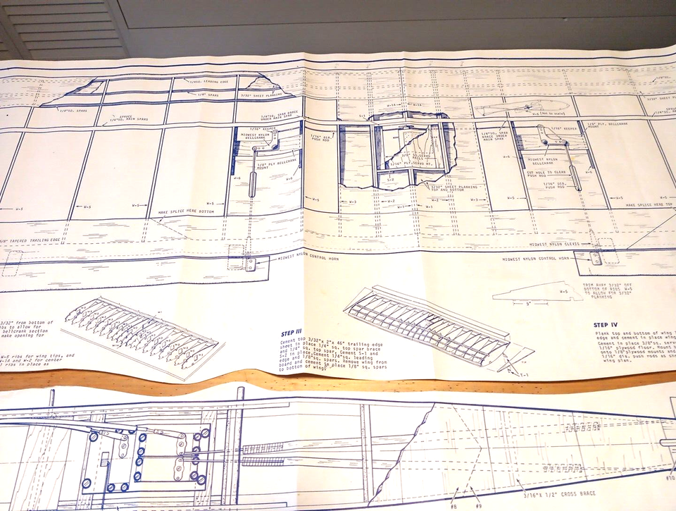Midwest Products Sweet Stik 54 Inch Wingspan Vintage Rc Airplane PLANS ...