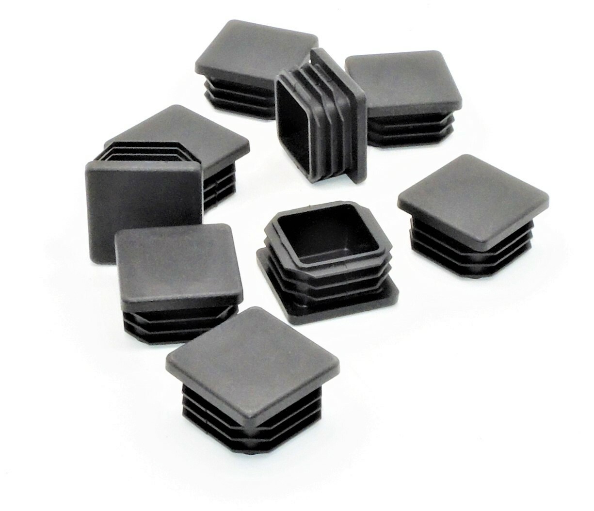 1 1/4" Black Square Tubing Plugs Glides Square Tube Caps USA 12 Plug ...