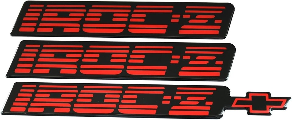 Set of New IROC-Z Rocker Panel & Rear Bumper Emblem Replacement for 82 ...