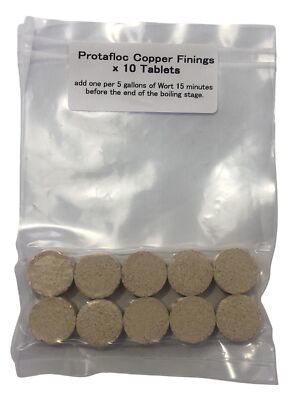 Protafloc Copper Finings Tablets Pack of 10 Removes Haze Clearer Worts ...