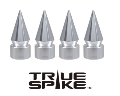 4 TRUE SPIKE SILVER SPIKED TPMS WHEEL AIR VALVE STEM COVER CAP FOR MINI ...