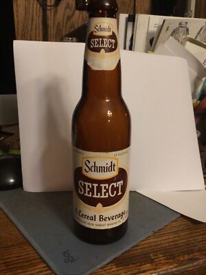 SCHMIDT SELECT BEER BOTTLE ST PAUL MINN PAPER LABEL BEER BOTTLE 1954 MN ...