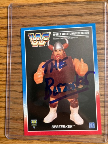 WWF Hasbro Card - 1992 Merlin Wrestling - The Berzerker autographed ...