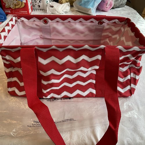 NEW!! Thirty One Medium Utility Tote ( Red Chevron) | eBay