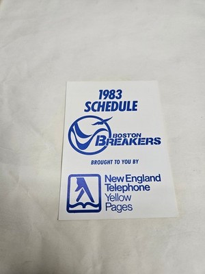 ES25 Boston Breakers 1983 USFL Football Pocket Schedule Card - NE ...