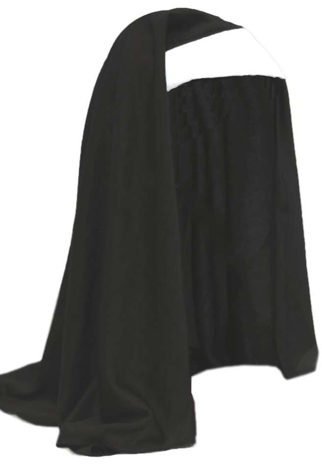 Black & White Catholic Church Nun Hat Costume Accessory Headpeice Hood ...