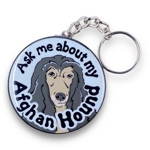 Domino Afghan Hound Keychain Funny Dog Key Ring Accessories Pet ...