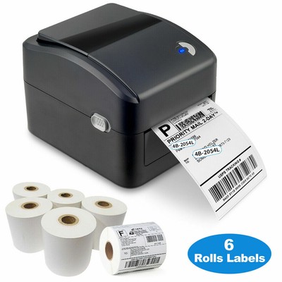 Shipping Label printer USB Direct thermal barcode w/ 4*6 inch x 6 rolls ...