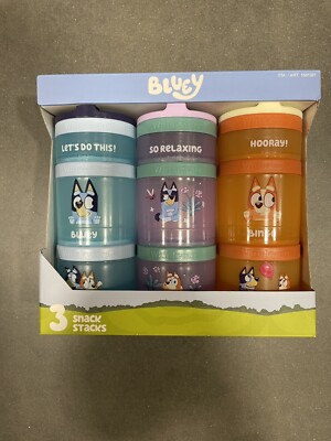 Bluey Whiskware Snack Stacks Container 3-Pack, Free Shipping! | eBay