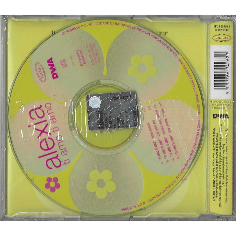 Alexia CD 'S Single Ti Amo / Epic – EPC6694262 Sealed | eBay