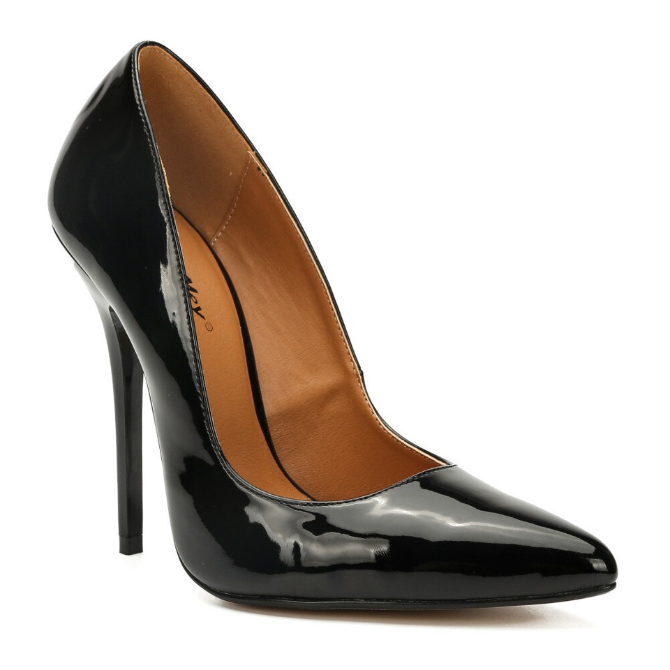 Men's Pumps Skull High Heels Patent Leather Drag Queen Crossdresser ...