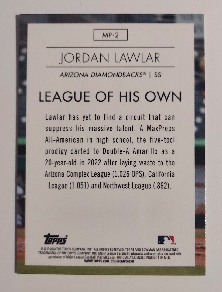 2023 Bowman Baseball Modern Prospects #MP-2 Jordan Lawler - Arizona ...