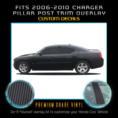 For 2006-2010 Dodge Charger Window Pillar Post Trim VINYL Kit Matte ...