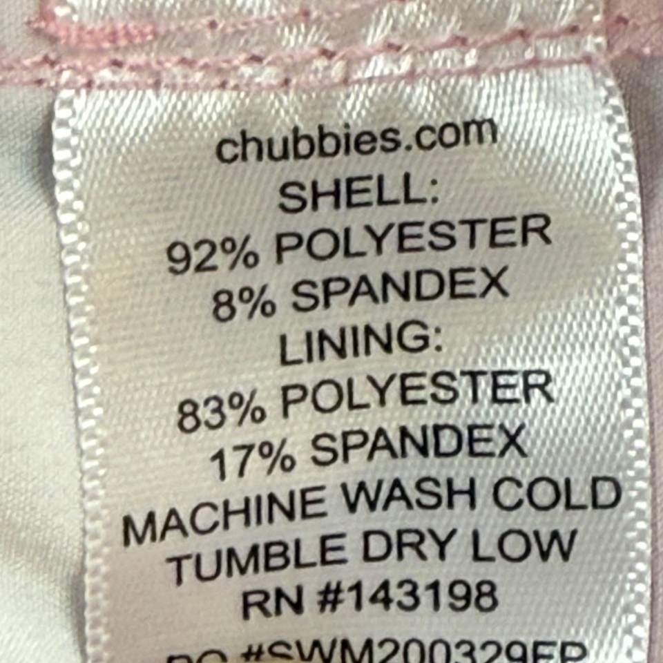 Chubbies Mens Swim Trunks Shorts Medium Striped Pink Blue Drawstring ...