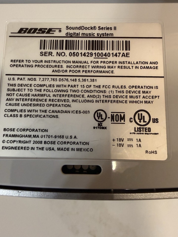 Bose SoundDock Series II 2 - iPod iPhone iPad Dock AUX Speaker W ...