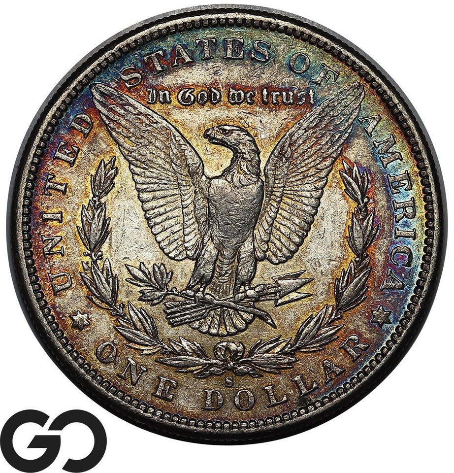 1884-S Morgan Silver Dollar Coin, Color Toner, Choice AU Better Date | eBay