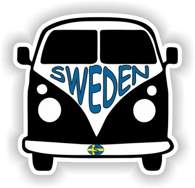 Suède Van Campervan Drapeau Autocollant / Voiture Étanche Stickers ...