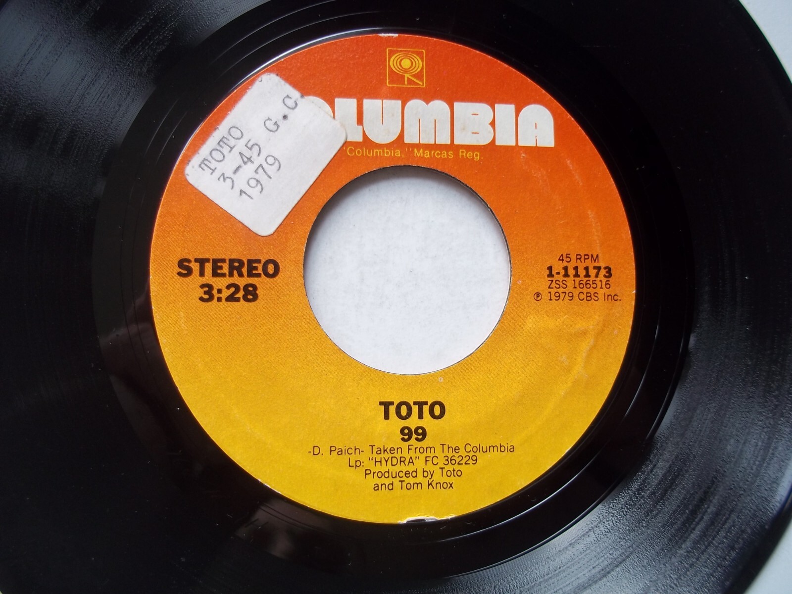 TOTO - 99 / Hydra - 45 RPM Record 7" Single 1979 | eBay