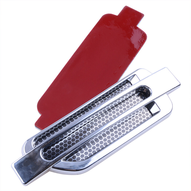 Chrome Car Auto Bonnet Air Intake Flow Side Fender Vent Hood Scoop ...