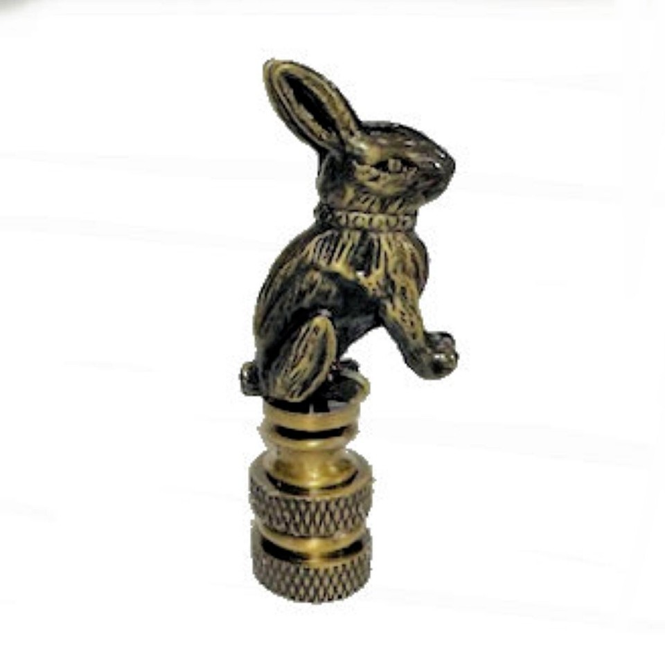 RABBIT LAMP SHADE FINIAL ANTIQUE BRASS #23 | eBay