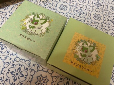 Pokemon Center Original Sprigatito Glass Teapot Tea Cup & Saucer 2 Set ...