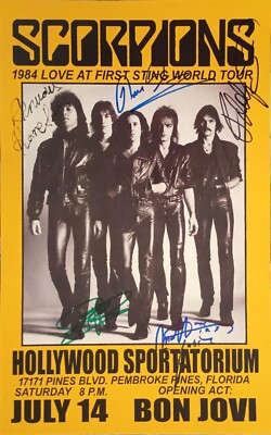 1984 Scorpions Concert Poster Wall Art Print size 10x16inches Facsimile ...