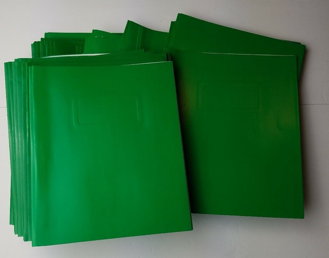 2 Pocket Green Paper Folders With PRONGS and 2 Business Card Holders ...