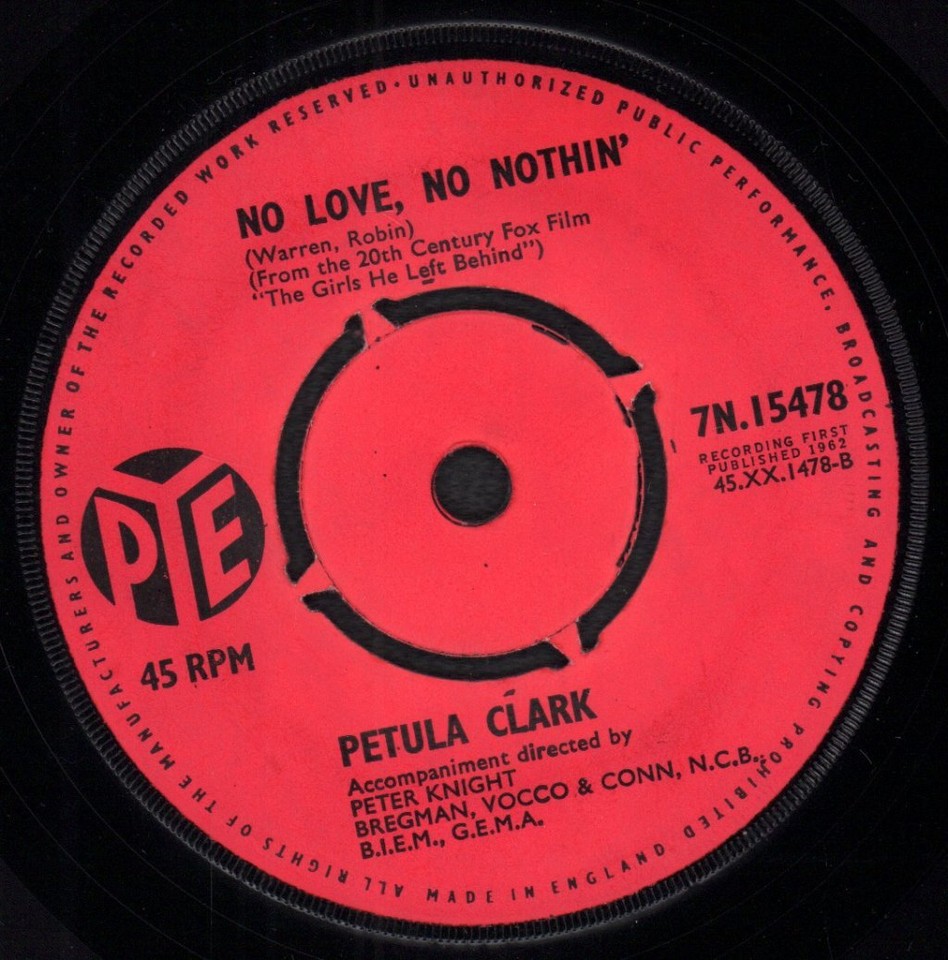 Petula Clark Road 7" vinyl UK Pye 1962 4 prong label design has old ...