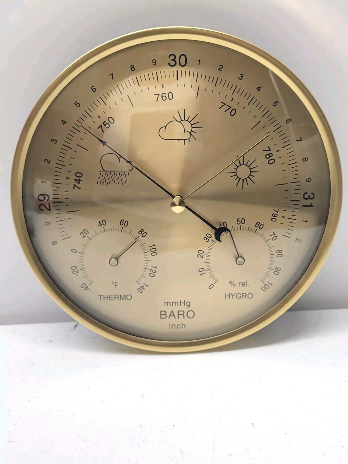 Wall Mounted 7" inch Barometer Thermometer Hygrometer 3-in-1 Weather ...