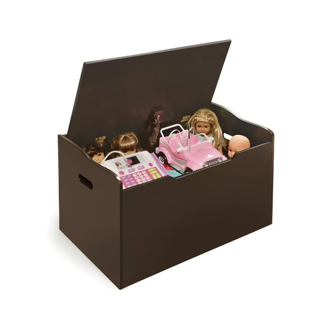 Brown Toy Box Storage Chest Organizer Kid Bin Wooden Lid Bench Play ...