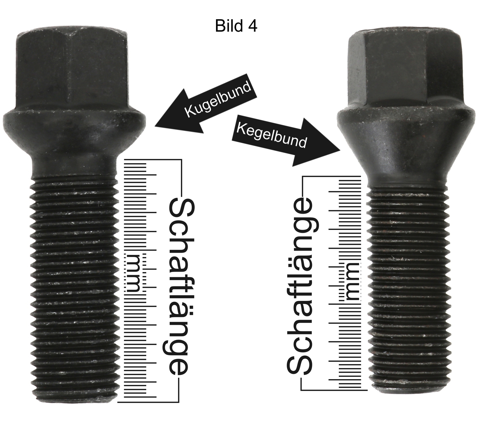 20 Radschrauben M12x1,5 35mm Kegel Schwarz SW17 Radbolzen Alufelgen ...