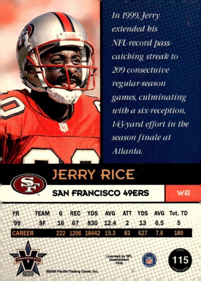 2000 Pacific Vanguard #115 Jerry Rice | eBay