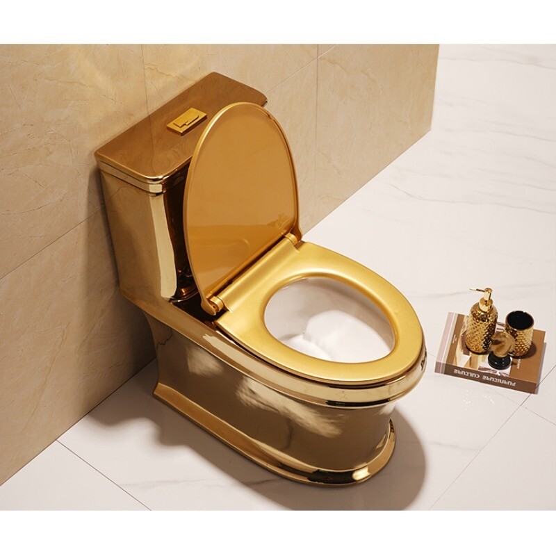 Golden toilet 4D rotary flush gold toilet water saving and deodorant ...