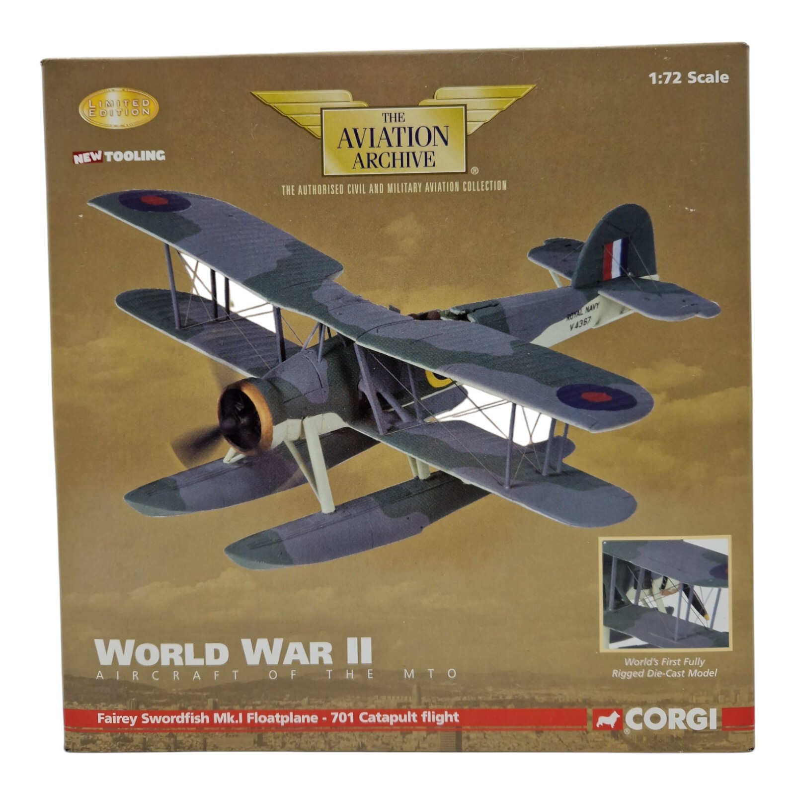 Corgi AA36303 Fairey Swordfish Mk1 Floatplane Catapult Flight HMS ...