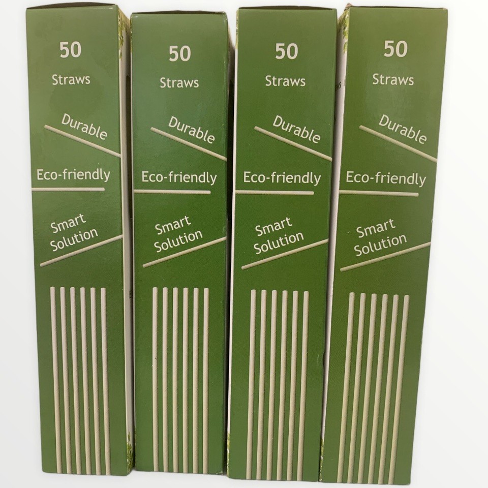 Bio Green Choice Paper straws 50 Straws per Box Lot of 4 Boxes- 200 ...