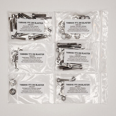 YAMAHA YFS 200 BLASTER 1988-2007 Kit vis BTR inox moteur complet YFS200 ...