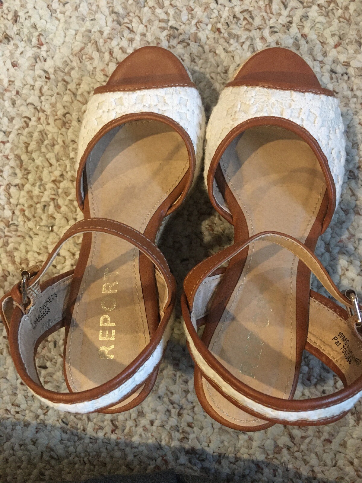 Womens Report Lace Brown And Ivory Wedges Size 6 | eBay