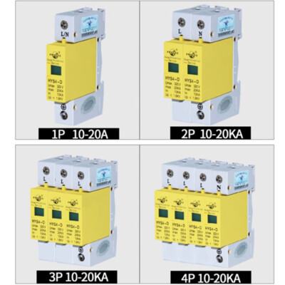 Surge Protector Protective Device HYS4-D 10-20KA 320V 1/2/3/4P Surge ...