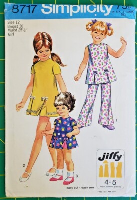 Simplicity Pattern #8717 Girl Play Dress Shorts Size 12 UNCUT Vintage ...