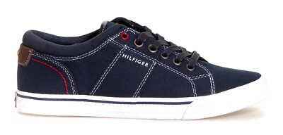 New Tommy Hilfiger Men's Robbie Canvas Lace-up Sneaker Shoes Navy Size ...