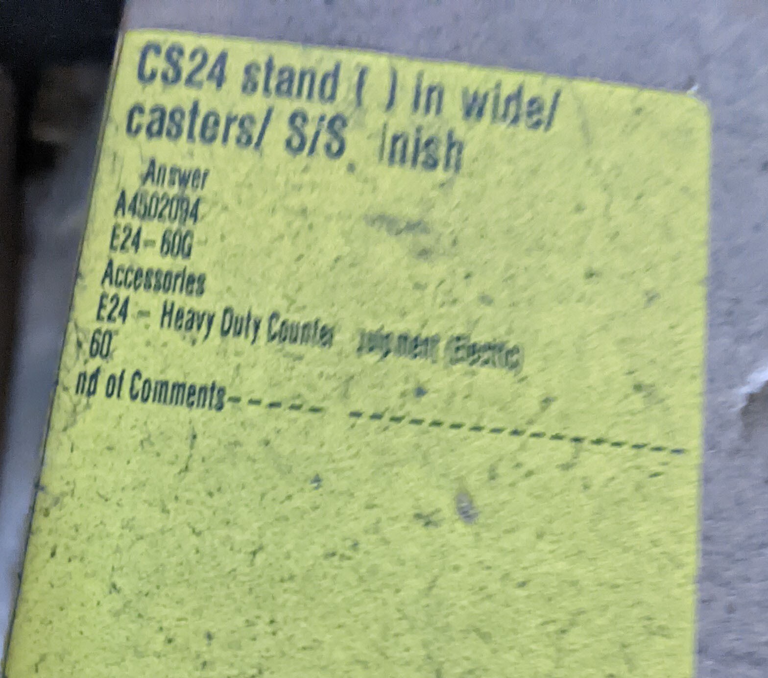 Garland SS-CS24-60 Equipment Stand for E24 & G24 Series, 60 x 24 1/2 ...