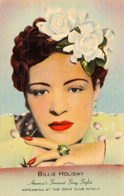 Vintage Postcard REPRODUCTION Billie Holiday Singer 1940s - BRAND NEW ...